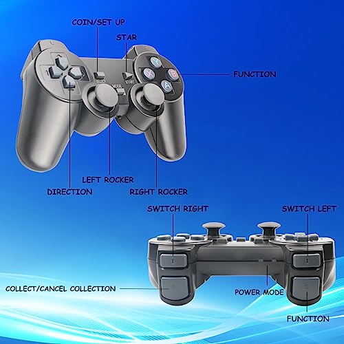 Heramie Wireless Retro Game Console, Plug and Play Video Games 4K HDMI Output for TV, Classic Game Stick, Built in 10000+ Games with 9 Emulators and 2 Wireless Controller 2.4G Gift for Kids & Adults