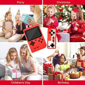 Retro Handheld Game Console with 400 Classical FC Games 3.0 Inches Screen Portable Video Game Consoles with Protective Shell Handheld Video Games Gameboy Support for Connecting TV & Two Players(Red)