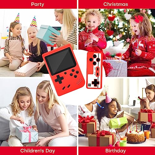 Retro Handheld Game Console with 400 Classical FC Games 3.0 Inches Screen Portable Video Game Consoles with Protective Shell Handheld Video Games Gameboy Support for Connecting TV & Two Players(Red)