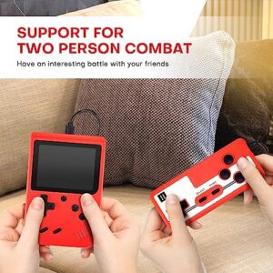 Retro Handheld Game Console with 400 Classical FC Games 3.0 Inches Screen Portable Video Game Consoles with Protective Shell Handheld Video Games Gameboy Support for Connecting TV & Two Players(Red)