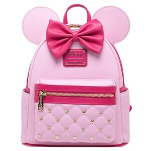 loungefly disney the minnie mouse classic series mini backpack - strawberry macaron