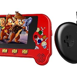 TimeMax Portable Handheld Game Consoles Video Games for Kids and Adults 3.2-inch Screen 500 Preloaded Classic Retro Games Built-in Battery 2-Player Controller TV Connection (Red)…