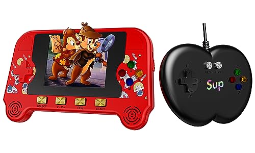 TimeMax Portable Handheld Game Consoles Video Games for Kids and Adults 3.2-inch Screen 500 Preloaded Classic Retro Games Built-in Battery 2-Player Controller TV Connection (Red)…