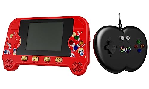 TimeMax Portable Handheld Game Consoles Video Games for Kids and Adults 3.2-inch Screen 500 Preloaded Classic Retro Games Built-in Battery 2-Player Controller TV Connection (Red)…