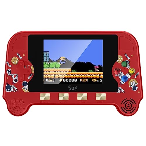 TimeMax Portable Handheld Game Consoles Video Games for Kids and Adults 3.2-inch Screen 500 Preloaded Classic Retro Games Built-in Battery 2-Player Controller TV Connection (Red)…