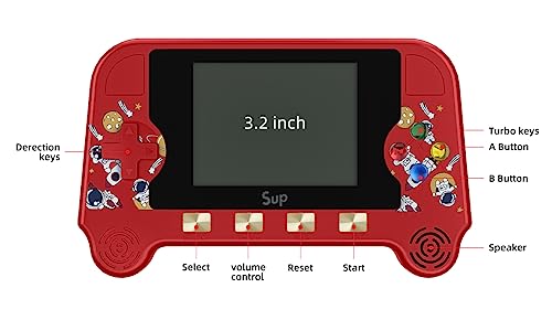 TimeMax Portable Handheld Game Consoles Video Games for Kids and Adults 3.2-inch Screen 500 Preloaded Classic Retro Games Built-in Battery 2-Player Controller TV Connection (Red)…