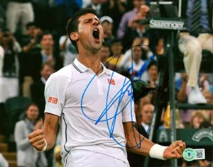 novak djokovic signed 8x10 photo autographed bas #bg90764 - autographed tennis photos