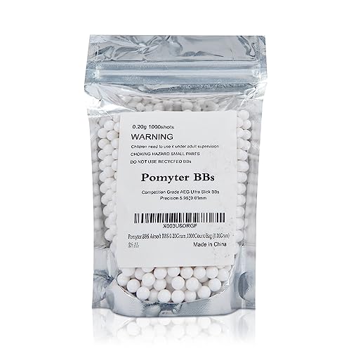 Pomyter BBS Airsoft BBS 0.20Gram,Biodegradable Airsoft BBS,Premium-Grade 6mm Airsoft BBS Ammo,1000Count/Bag (0.20Gram)