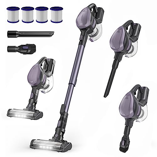 TMA Cordless Vacuum Cleaner, 250W Brushless 25Kpa Stick Vacuum Cleaner with 8-Cell Large Battery & 45Min Runtime, 6 in 1&Multi-Tool for Hardwood Floor Low-Pile Carpet Pet Hair T210