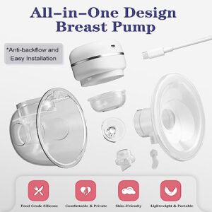 BANLEIYU Wearable Breast Pump, Portable Breast Pump Hands Free with 3 Modes & 9 Levels, 19/22mm All-in-One Painless Electric Wearable Pumps for Breastfeeding with LCD Display, 2 Pack White