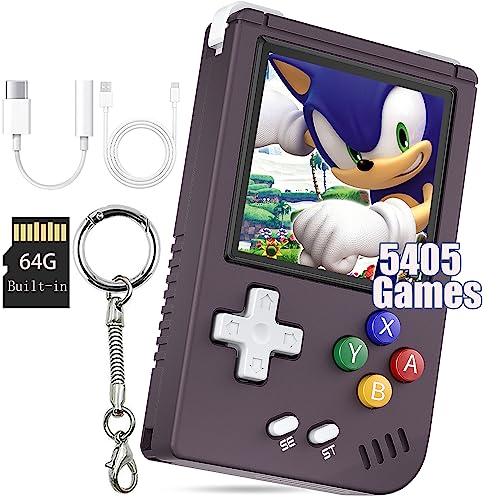 RG Nano Retro Handheld Game Console,RG Nano Portable Game Mini Aluminum Alloy with 1.54 Inch IPS Screen,rg Nano with 64G TF Card Pre-Installed 5405 Games Supports Clock Hi-fi Speaker