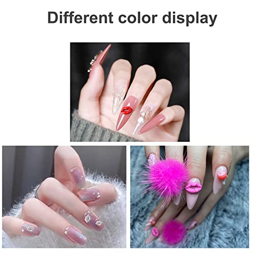 KWOLYKIM 80pcs 3D Resin Nail Charms, Glitter Acrylic Nail Art Sexy Lips Glass Crystals Shiny Nail Rhinstones for Woman Girls DIY Craft Nail Art Accessories Manicure Decoration