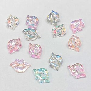 KWOLYKIM 80pcs 3D Resin Nail Charms, Glitter Acrylic Nail Art Sexy Lips Glass Crystals Shiny Nail Rhinstones for Woman Girls DIY Craft Nail Art Accessories Manicure Decoration