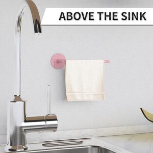 TONLEA Paper Towel Rack, Under Cabinet Paper Towel Holder, 3M Self-Adhesive or Drilling Kitchen Paper Towels Holder, Wall Mount Paper Towel Holders for Kitchen, Pantry, Sink, Bathroom Pink