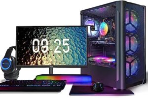 stgaubron gaming pc bundle with 24inch fhd led monitor-intel core i7 3.4g up to 3.9g,radeon rx 580 8g gddr5,16g,512g ssd,wifi,bt 5.0,rgb keybaord&mouse&mouse pad,rgb bt sound bar,w10h64