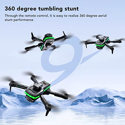 RC Drone Quadcopter with 4K HD Dual Camera, Mini RC Helicopters S162 for Adults Kids with Track Marking Flight, 360° Flip, Positioning Hover, LED Light Strip, Speed Adjustment