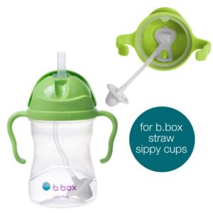 b.box Sippy Cup + Replacement Straw & Cleaner Combo Pack | Includes 2 Weighted Straw Sippy cups (1 Cobalt, 1 Apple) | Spill Proof, Leak Proof, BPA Free