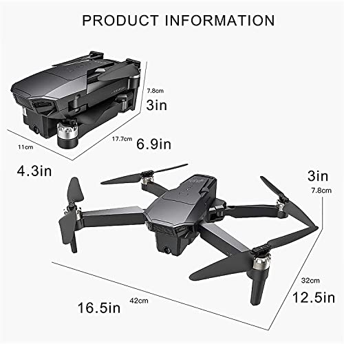 INDYAH Portable Aircraft Aerial Photography Toy 4K 5G WiFi Professional Mini Remote Control Aircraft Aerial Camera Small Model Airplane Folding Drone/UAV 1 Batteri/a