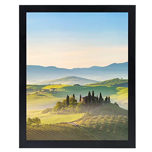 HUKONHEP 9x12 Black Picture Frames, Photos Frame with Plexiglass, Wall Gallery Photo Frames, Horizontal and Vertical for Wall Mounting or Tabletop, Home Office Decoration