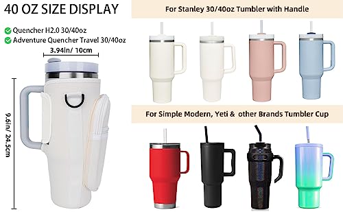 FLAKBOTLE Water Bottle Carrier Bag for Stanley Tumbler 40 oz with Handle, Water Bottle Holder with Pouch and Adjustable Strap, Sleeve Accessories with Pocket for 40 oz Cup