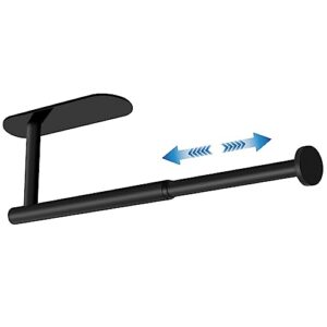 baisyne steel retractable paper towel holder for kitchen under cabinet, toilet (black)