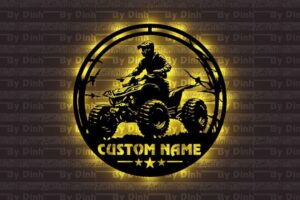 indochi personalized atv quad metal sign, quad riding metal art, 4 wheeler metal sign, quad metal sign