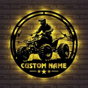 INDOCHI Personalized ATV Quad Metal Sign, Quad Riding Metal Art, 4 Wheeler Metal Sign, Quad Metal Sign