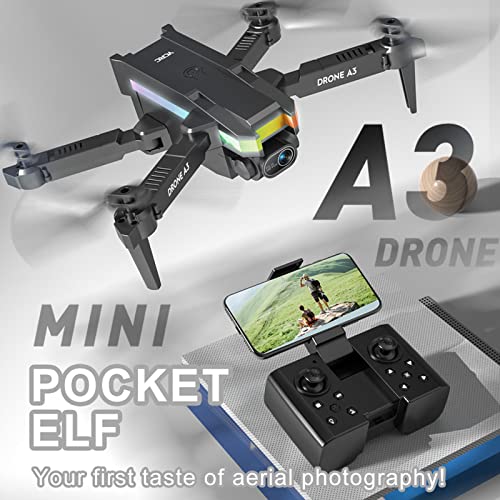 Mini Drone Foldable Pocket Drone with 4K HD Dual Camera for Adults Kids Beginner 2.4G WiFi FPV Live Video Hold Headless Mode RC Quadcopter Drone Gifts for Boys Girls