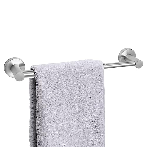 HOMOTEK Towel Bar Adjustable Bathroom Towel Holder, Towel Rod Size from 14 Inch to 24.5 Inch Single Towel Racks, Wall Mount Towel Rail, Towel Hanger Towel Hook for Bathroom, Kitchen(Brushed Nickel)