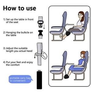 Airplane Travel Footrest Portable Foot Hammock for Long Flight Bus Train Office Home -Foot Rest Under Desk for Office Helps to Prevent Swelling and Soreness