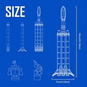 Falcon Heavy Space Rocket Building Block Set, Outer Space Model Rocket for Kids and Adults, Science Building Kit Compatible for Lego,A Collectible Space Launch System (693 Pieces)