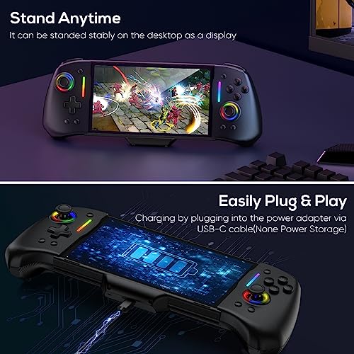 Switch Controller for Nintendo Switch/OLED, RGB One-Piece Joypad Controller for Switch Controllers Joy-con with Adjustable TURBO, Dual Motor Vibration,Handheld Switch Pro Controller for Switch Gaming