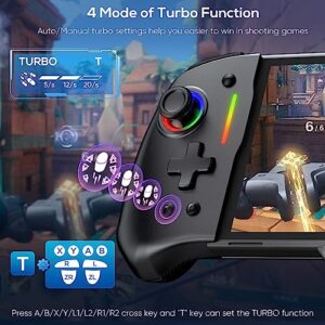 Switch Controller for Nintendo Switch/OLED, RGB One-Piece Joypad Controller for Switch Controllers Joy-con with Adjustable TURBO, Dual Motor Vibration,Handheld Switch Pro Controller for Switch Gaming