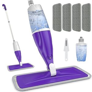 spray mops for floor cleaning microfiber floor mop for hardwood floors wet dust mop flat mop floor cleaner mop with 4 washable pads 440 ml refillable bottle for wood floor tile laminate vinyl kitchen