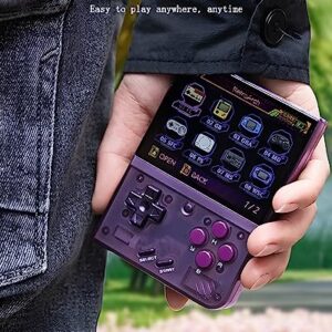 Miyoo Mini Plus Retro Handheld Game Console,Retro Game Emulator Console for Adults and Children,3.5" IPS Screen,64GB TF Card 10,000+ Games,Portable Rechargeable Open Source,Support WiFi (Purple)