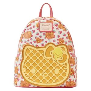 loungefly sanrio hello kitty breakfast waffle mini backpack, orange, standard