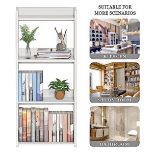 HAYOFAMY 4 Tier Bookshelf, Bookcase for Small Spaces, White Book Display Shelves, Kids Open Shelf Rack Storage Organizer for Living Room, Office, Bedroom, Kids Room and Bathroom