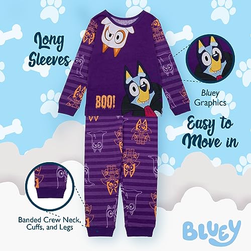 Bluey Little Girls’ Boo Sisters 2-Piece Snug-Fit Pajama Set, 3T