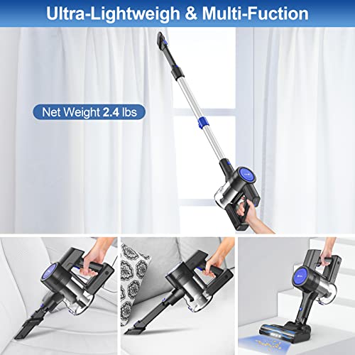 UMLo Cordless Vacuum Cleaner, 25Kpa Brushless Motor Lightweight Stick Vacuum with Powerful Suction, Rechargeable Wireless Vacuum, 40 Mins Max Runtime, LED Display, for Carpet Hard Floor Pet Hair, S500