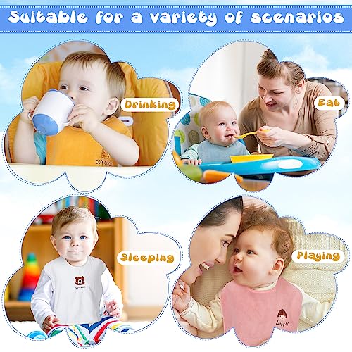 Newwiee 6 Pcs 20 x 16 Inch Baby Bibs with Snaps Unisex Toddler Bibs for Feeding Water Absorbent Bibs Adjustable Toddler Soft Bib for Baby Toddler Drooling Feeding Eating