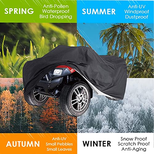 ATV Cover Waterproof, 2XL All Season Protection Heavy Duty 4 Wheeler Cover, Protect from Snow Rain or Sun