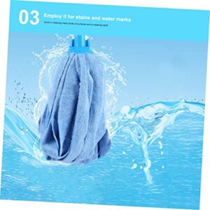 Healvian 2pcs Mop for Wood Floors Household Cleaner Floor Mops Commercial Mop Round Shape Mop Head Cloth Mop Refill Mop Head Refill Butuo Replacement Head Detergent to Rotate Washable Blue