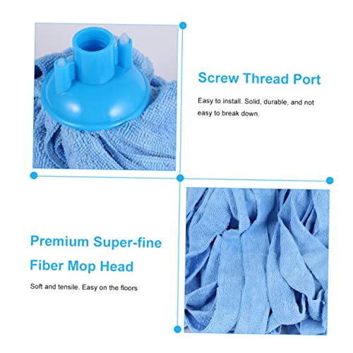 Healvian 2pcs Mop for Wood Floors Household Cleaner Floor Mops Commercial Mop Round Shape Mop Head Cloth Mop Refill Mop Head Refill Butuo Replacement Head Detergent to Rotate Washable Blue