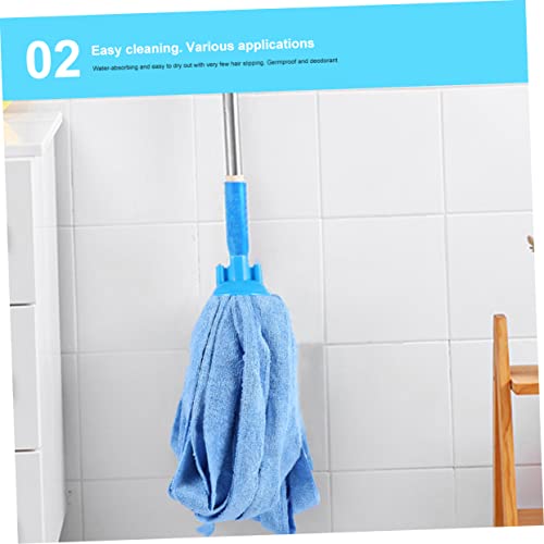 Healvian 2pcs Mop for Wood Floors Household Cleaner Floor Mops Commercial Mop Round Shape Mop Head Cloth Mop Refill Mop Head Refill Butuo Replacement Head Detergent to Rotate Washable Blue