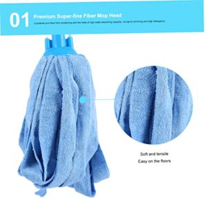 Healvian 2pcs Mop for Wood Floors Household Cleaner Floor Mops Commercial Mop Round Shape Mop Head Cloth Mop Refill Mop Head Refill Butuo Replacement Head Detergent to Rotate Washable Blue