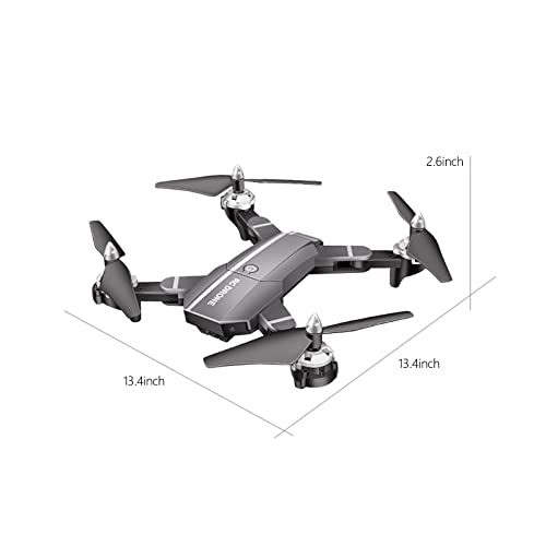 Mini Drone with 1080p Dual HD Camera, Intelligent Altitude Hold, Foldable Quadcopter HD FPV Camera Remote Control Toys Gifts for Beginner One-Touch Speed Adjustment - Blcak