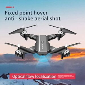 Mini Drone with 1080p Dual HD Camera, Intelligent Altitude Hold, Foldable Quadcopter HD FPV Camera Remote Control Toys Gifts for Beginner One-Touch Speed Adjustment - Blcak