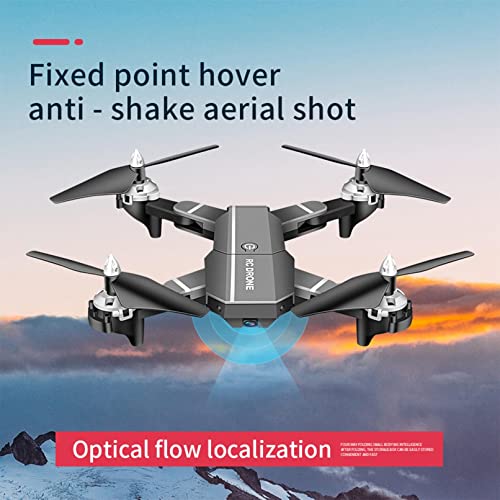 Mini Drone with 1080p Dual HD Camera, Intelligent Altitude Hold, Foldable Quadcopter HD FPV Camera Remote Control Toys Gifts for Beginner One-Touch Speed Adjustment - Blcak