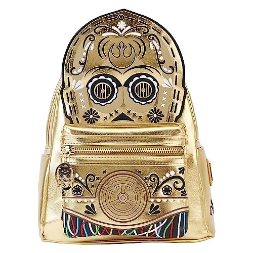 Loungefly Star Wars C-3PO Embroidered Day of the Dead Cosplay Womens Double Strap Shoulder Bag Purse