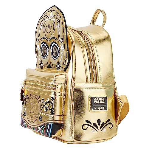 Loungefly Star Wars C-3PO Embroidered Day of the Dead Cosplay Womens Double Strap Shoulder Bag Purse